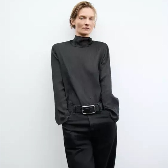 Zara | Tops | Nwt Zara Semisheer Wrinkle Effect Blouse Zw Collection ...